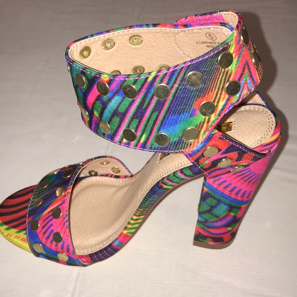Liliana | Shoes | New Colorful Sandals With Velcro Ankle Strap | Poshmark